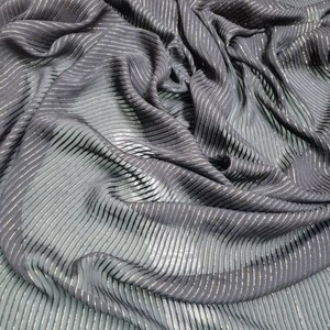 100% Silk Chiffon Metallic Striped Design. Rich and Beautiful Gold ...