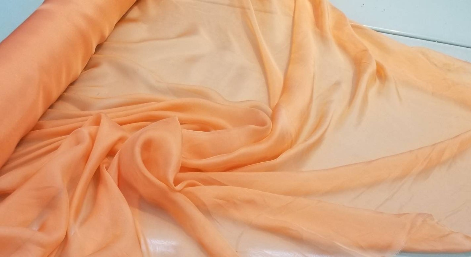 100% Silk French Chiffon Orange Color 54 Wide. Usable - Etsy