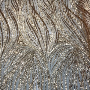 Gold Color Sequenced Swirly Design Usable for Apparel Accessories and ...