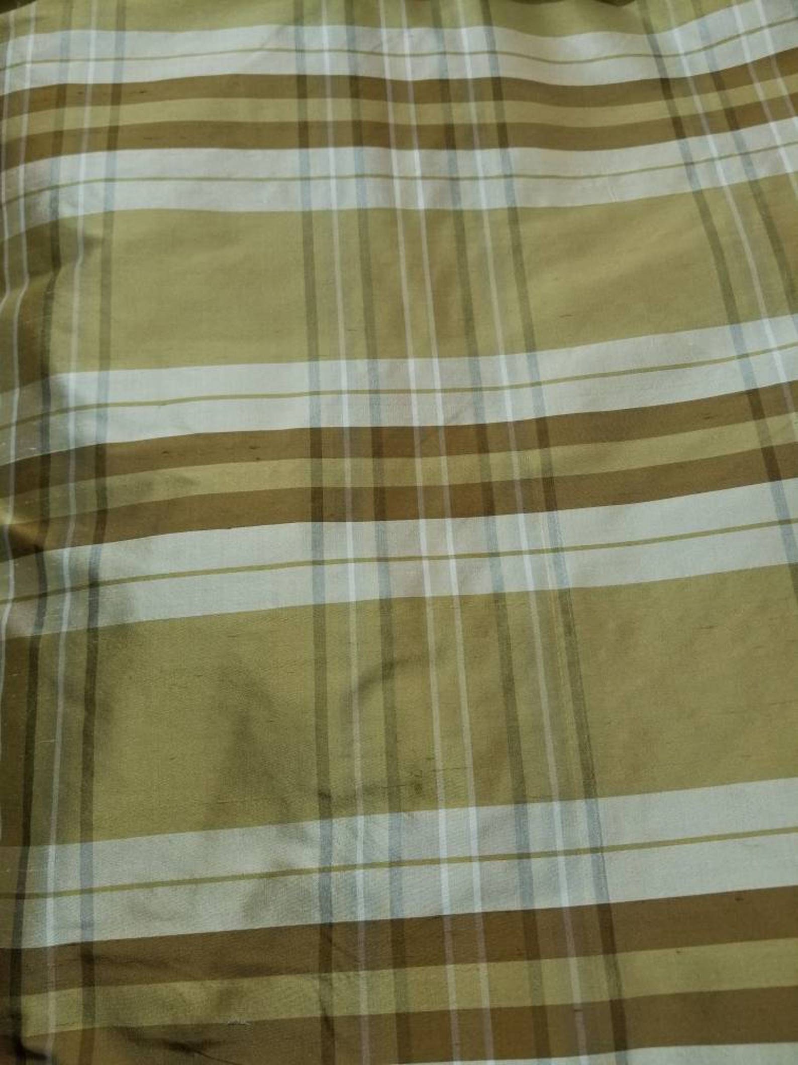 100% Silk Shantung Plaid Usable for Drapery, Decorations and for ...