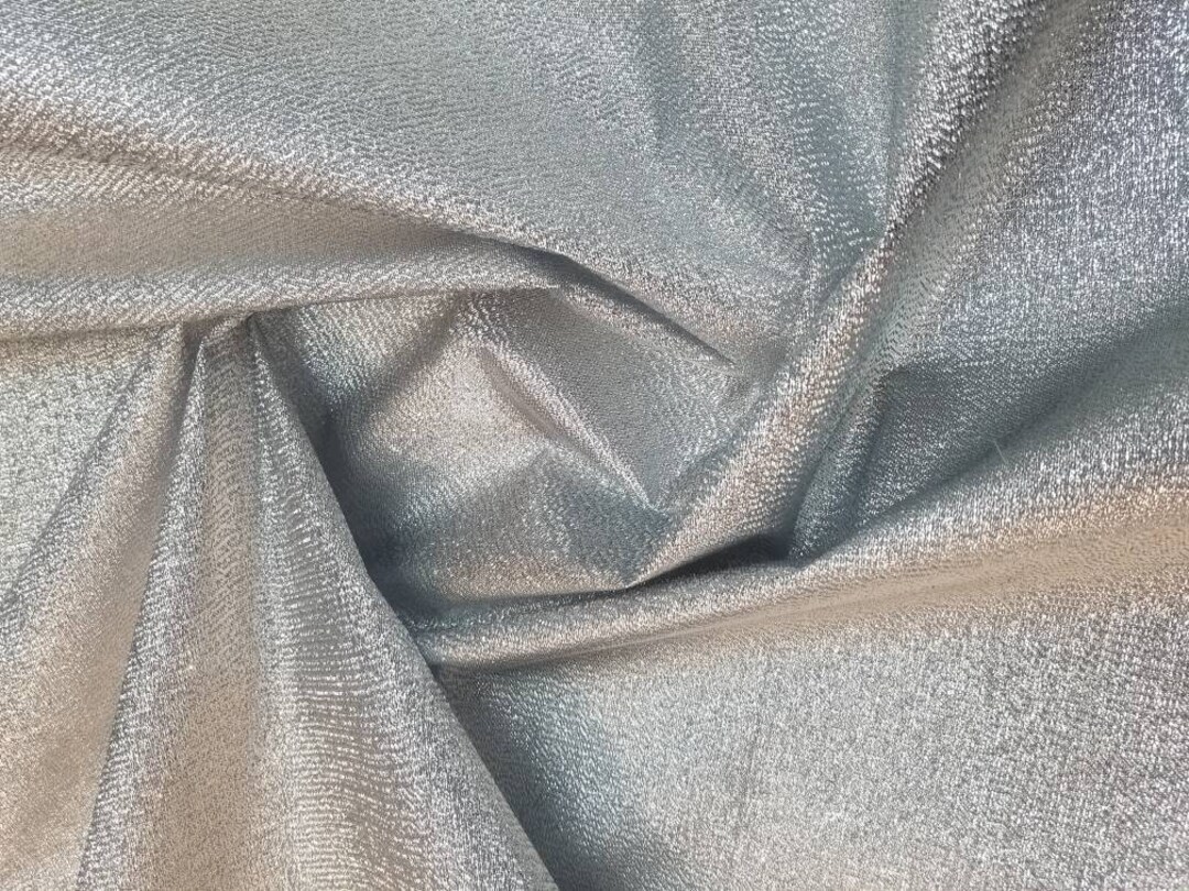 Silver Color Glitter Mettallic Shimmer Fabric Usable for Apparel ...