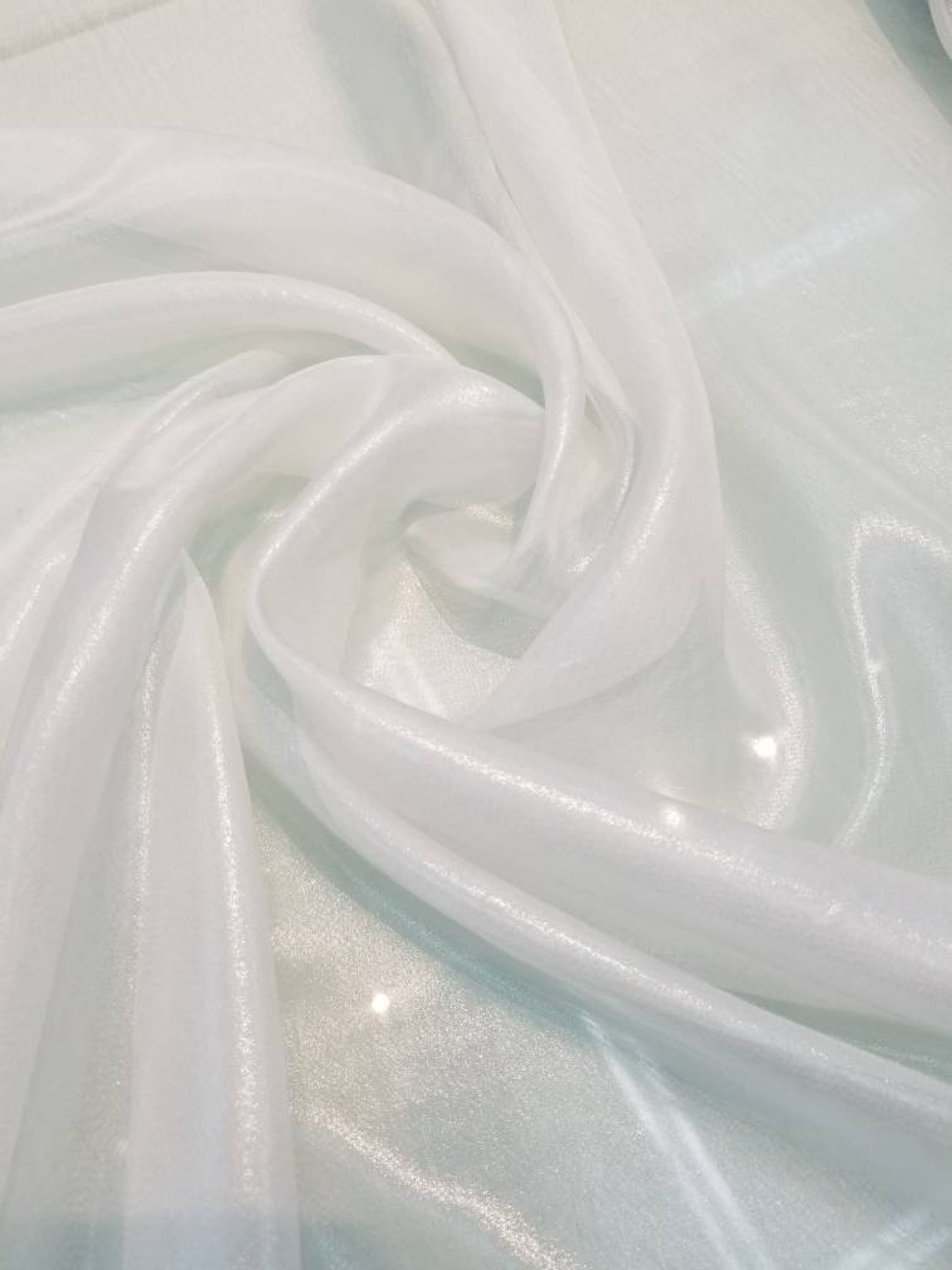 100% Silk French Chiffon 54 Wide Metallic White Base - Etsy