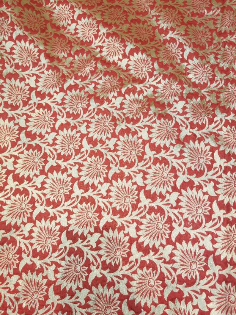 Metallic Brocade Red Color Mix With Gold Give You a Nice | Etsy