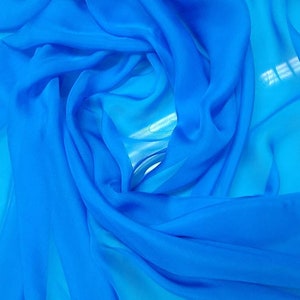 100% Silk French Chiffon Turquoish Blue Color 54" Wide. Usable for ...