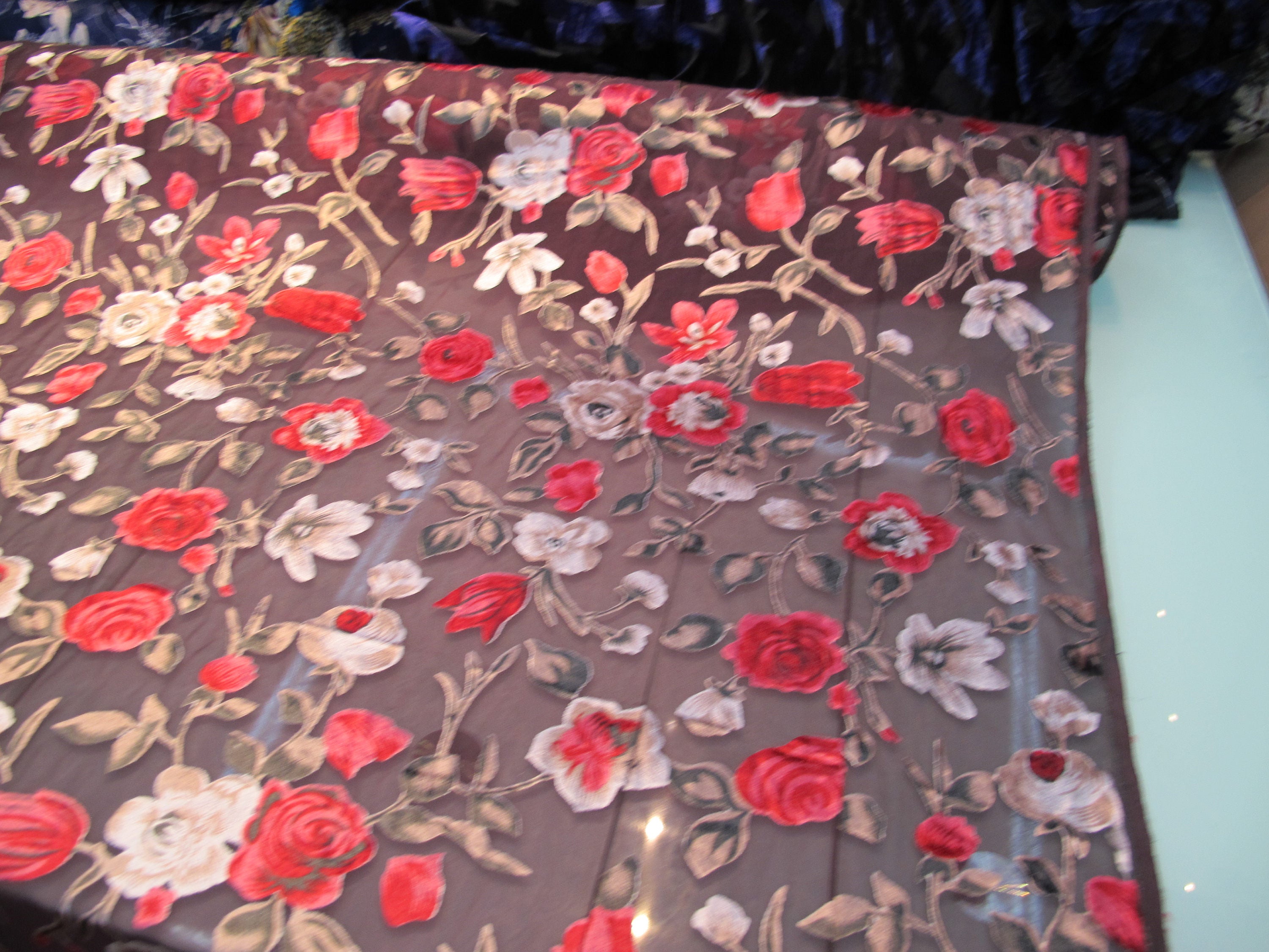Italian Designer Chiffon Velvet Burnout Fabric Floral Print. - Etsy