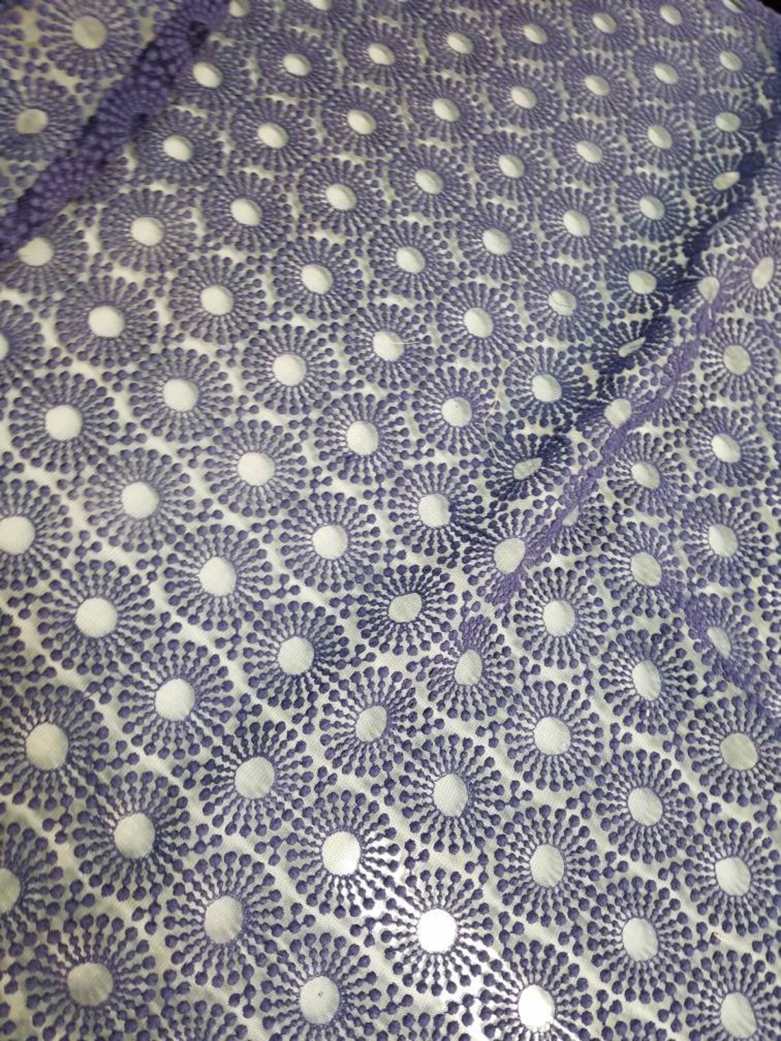 French Soft Sheer Lace Fabric. Elegant Polka Dots Circle Design Usable ...