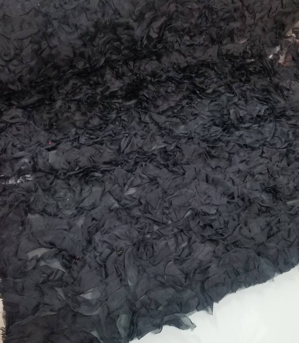 Black Color Silk Organza Ruffles Design All Made of Silk - Etsy