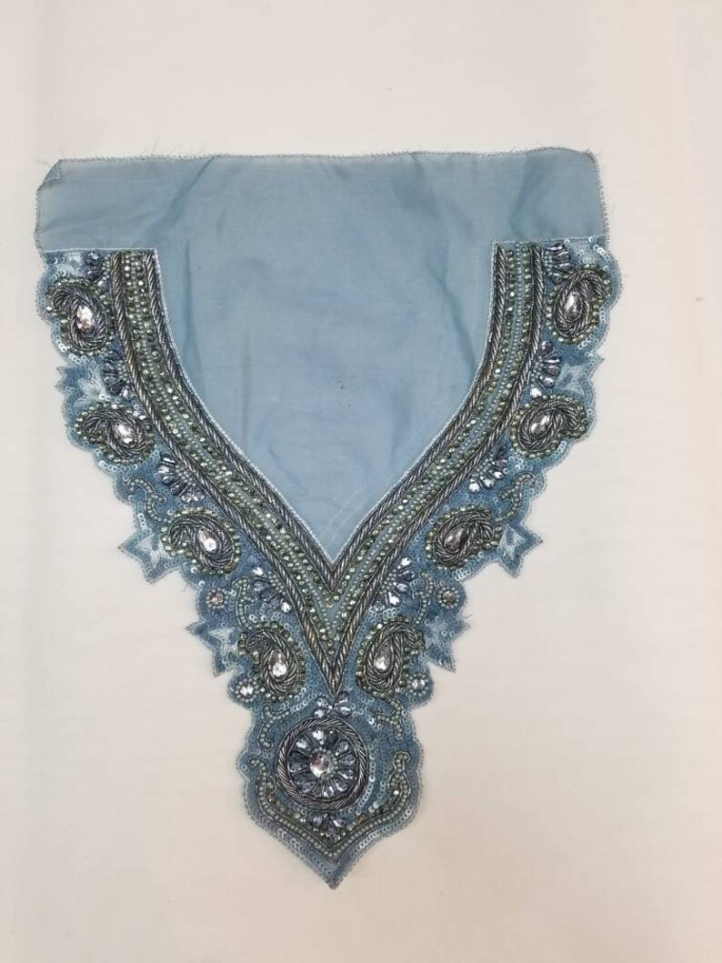 Handbeaded Neckline Applique Bridal Applique Shiny Can Be Used - Etsy