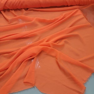 Orange Color Chiffon 54" Wide. Usable for Apparel and Interior ...