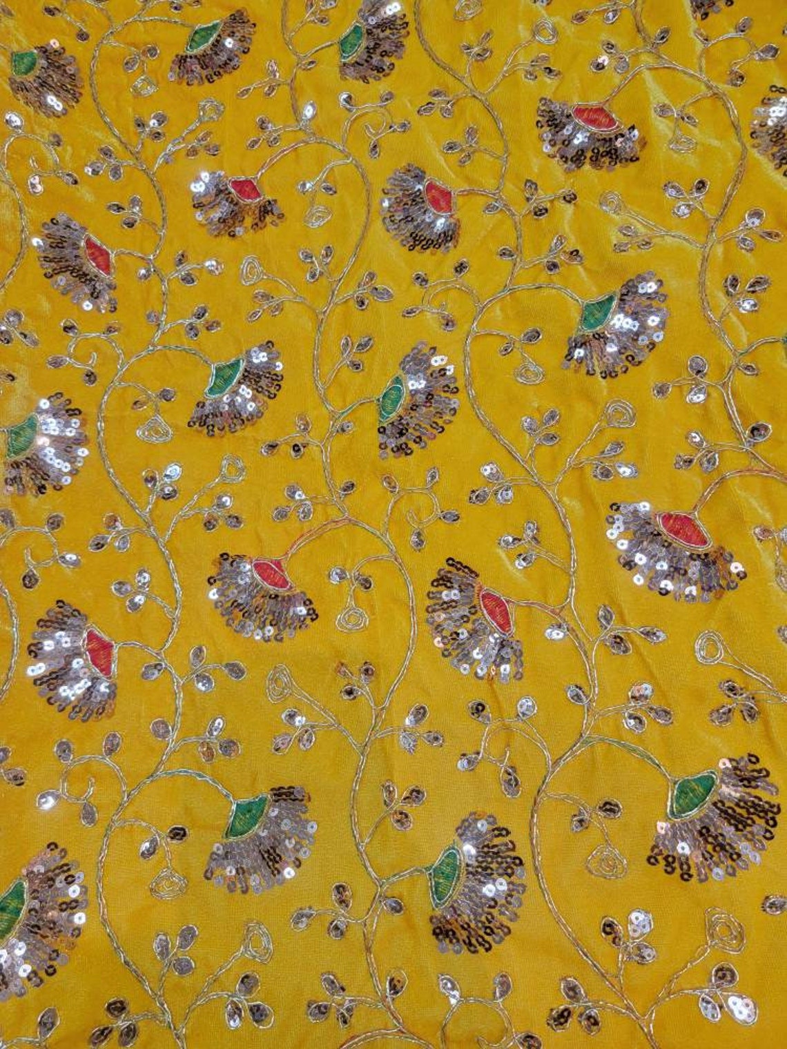 Embroidered and Beaded Velvet 44 Inches Wide Usable for - Etsy