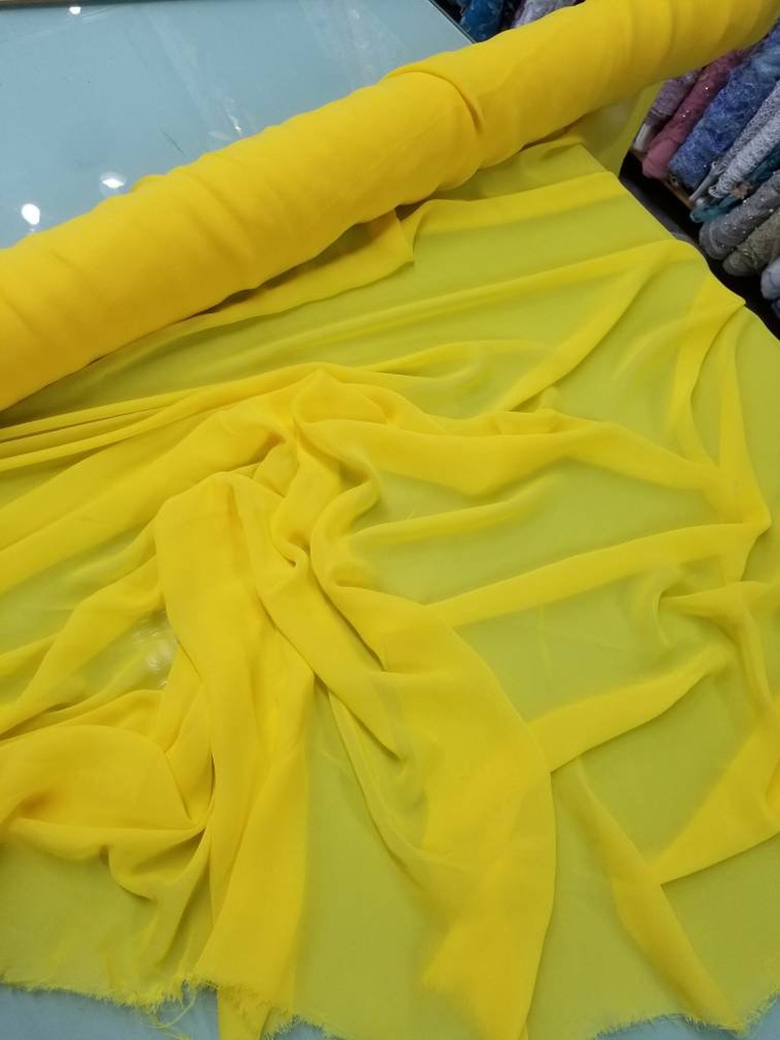 Yellow Color Chiffon 54 Wide. Usable for Apparel and - Etsy