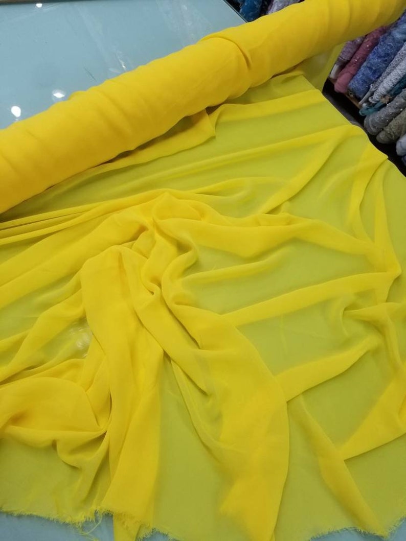 Yellow Color Chiffon 54 Wide. Usable for Apparel and - Etsy