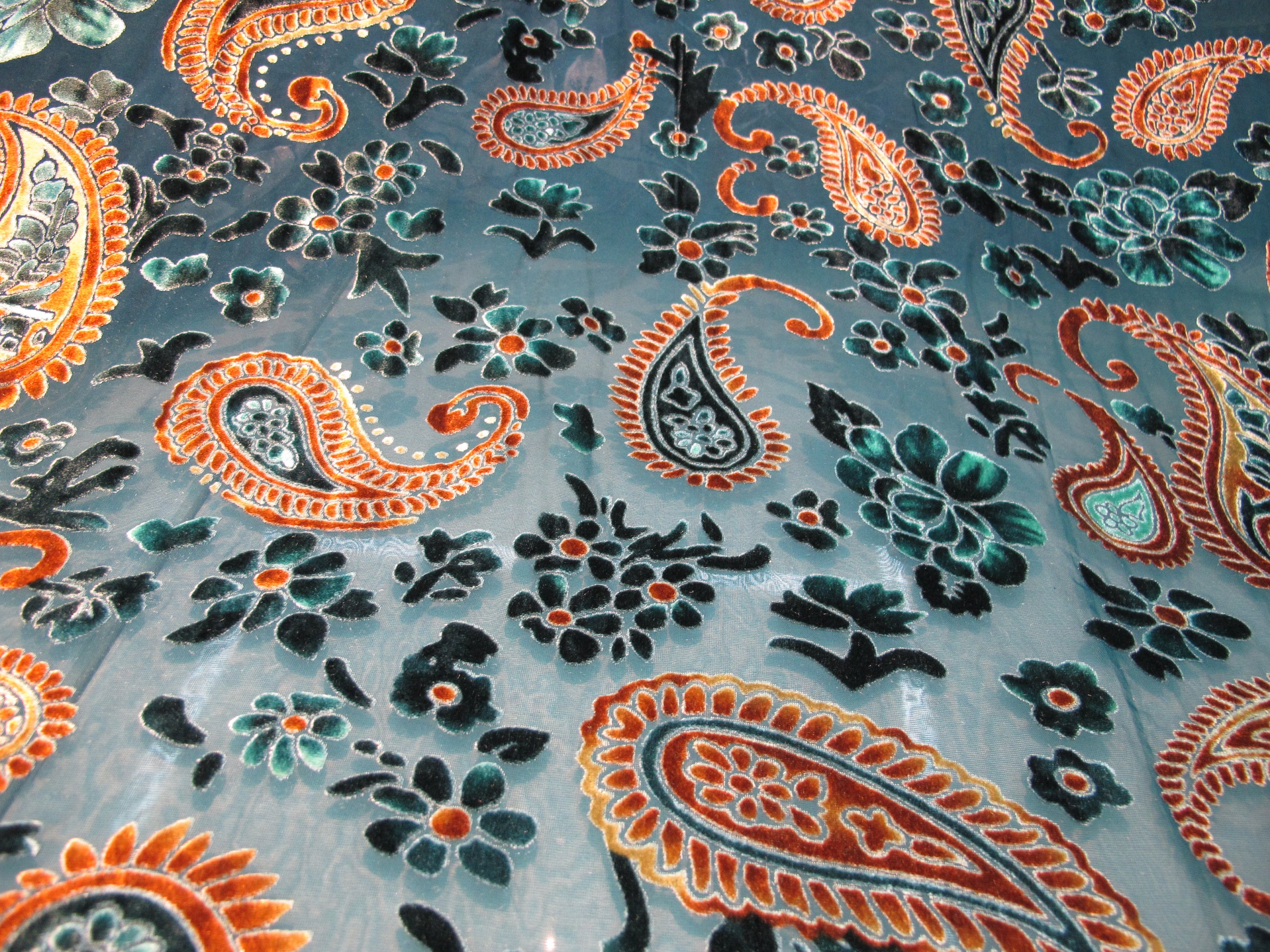 Italian Designer Chiffon Velvet Burnout Fabric Floral Print. | Etsy