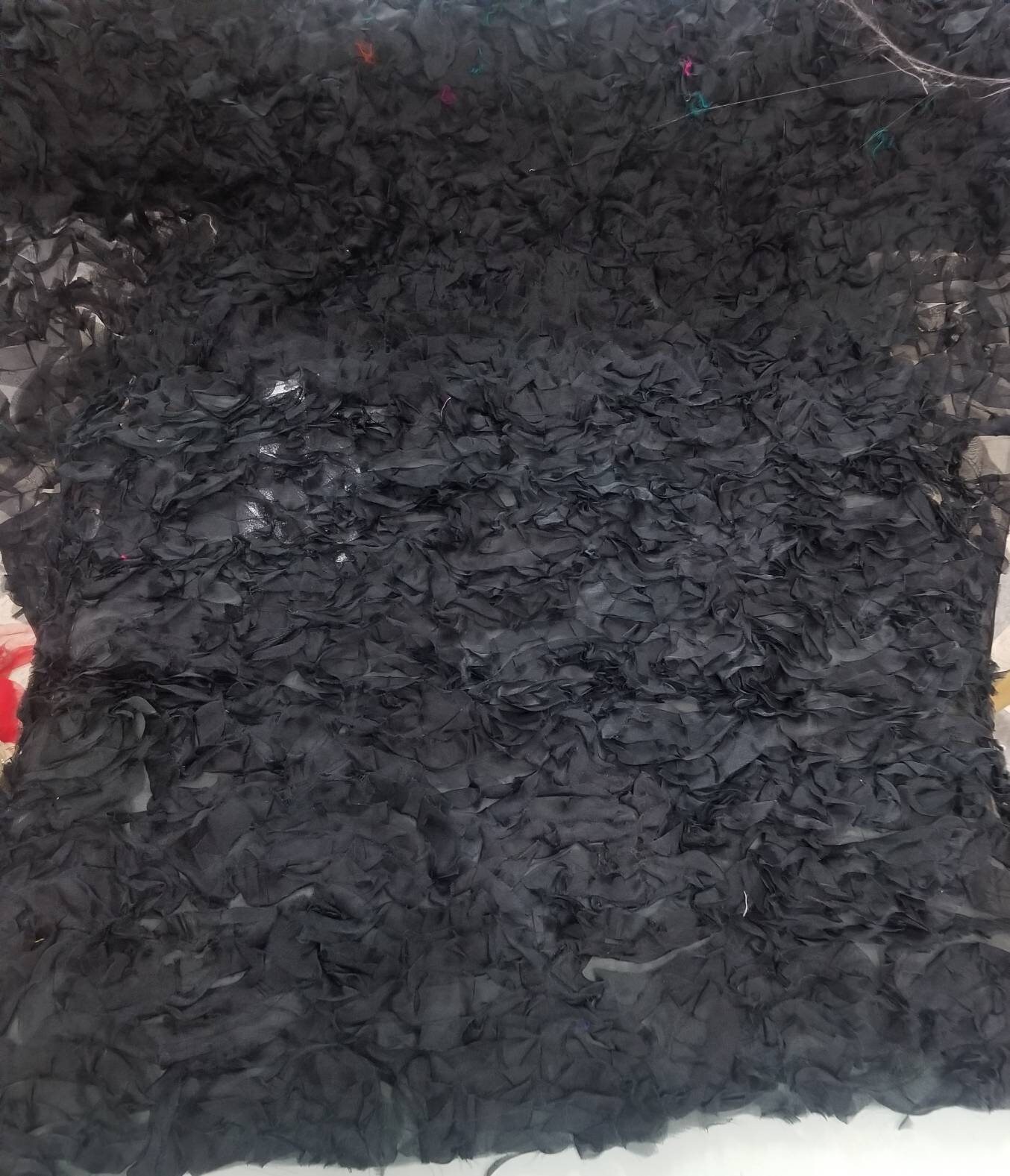 Black color Silk organza ruffles design all made of silk | Etsy