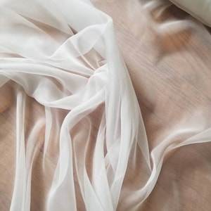 100% Silk Chiffon off White 45" Wide. Usable for Apparel and Interior ...