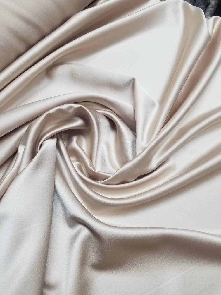 Beige Champagne Color Fine Satin Fabric. Usable for Apparel,accessories ...