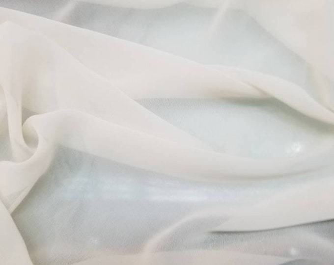 SAMPLE 100% IVORY SILK Chiffon Crinkle Fabric for Bridal, Garments ...