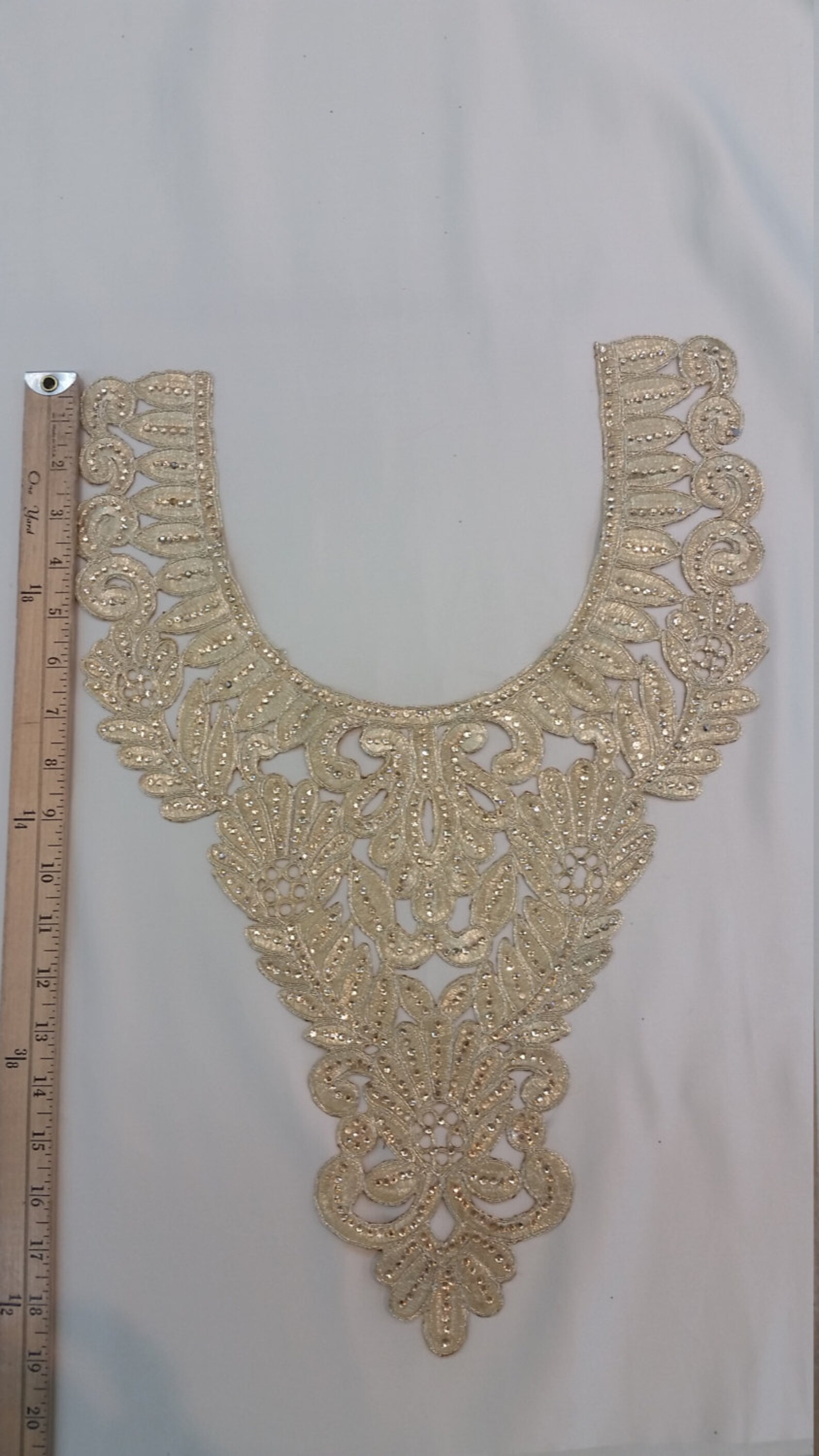 Rhinestone Neckline Applique/ Bridal Applique/ Shiny - Etsy