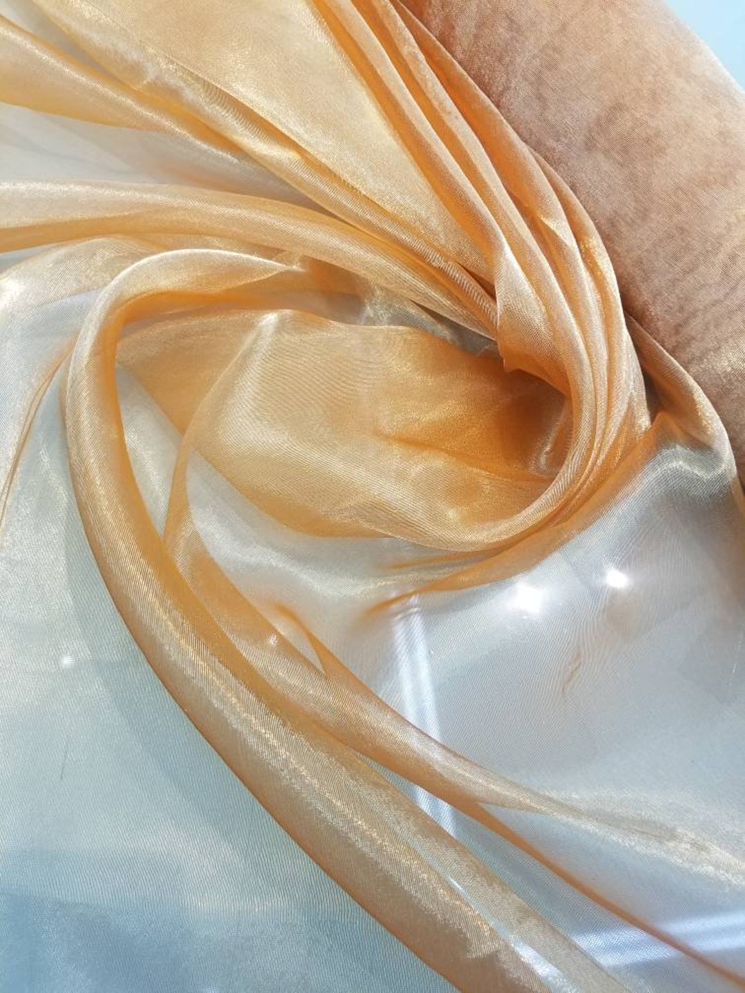 Metallic Orange Color Organza. Silk Organza 45" Wide. Usable for ...