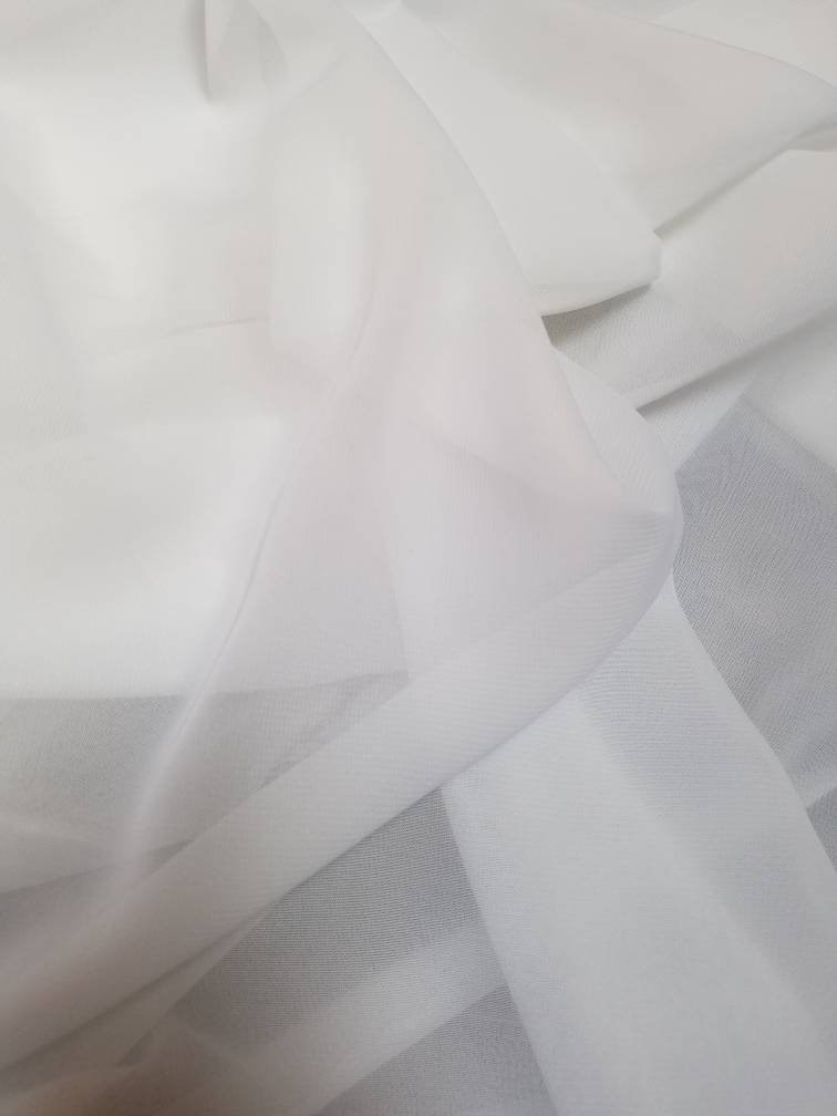 White Chiffon 54 Wide. Usable for Apparel and Interior - Etsy