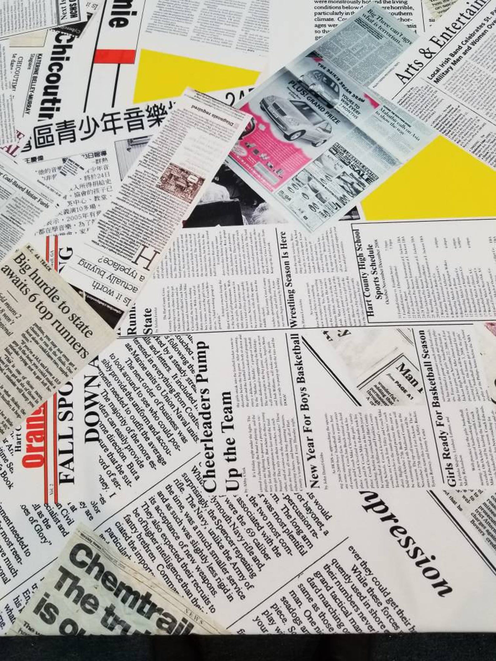 Designer Digital Newspaper Print on Mikado Fabric 54 | Etsy