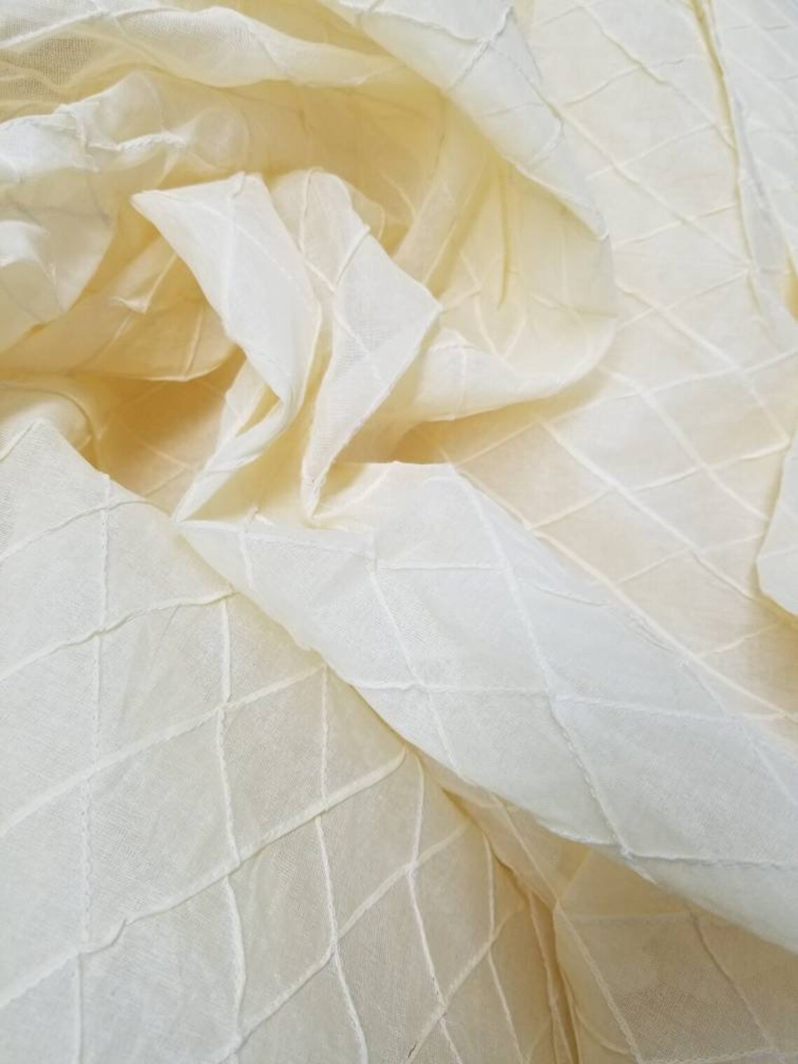 Lemon color 100% Cotton pintuck Organdy this fabric is stiff | Etsy