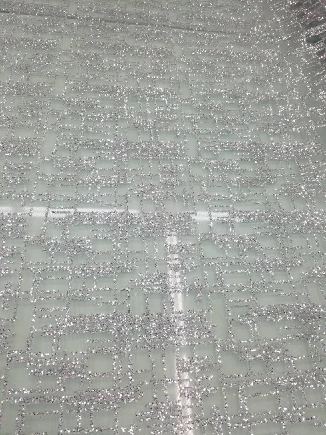 Silver Color Glitter Metallic Fabric Usable for Decoration and | Etsy