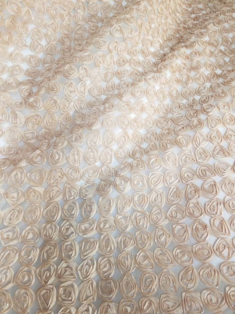 Rose Gold color Rosette lace fabric is usable for interior | Etsy