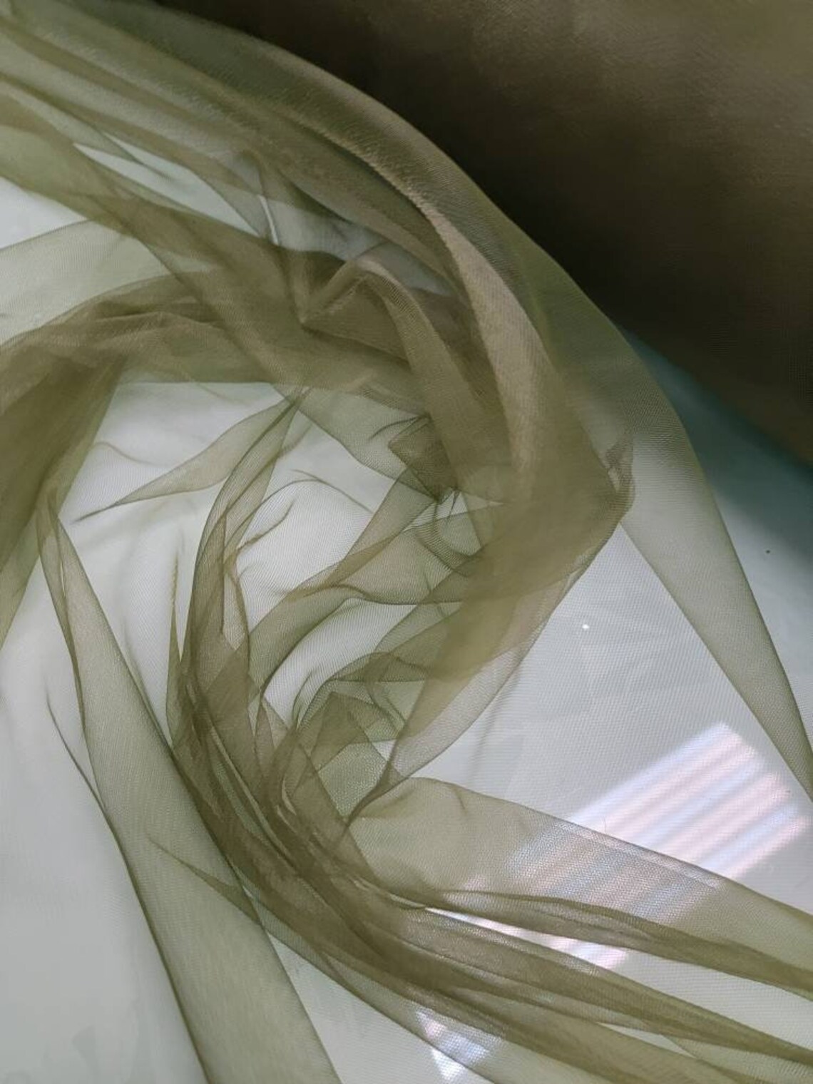 Super Fine Soft Olivino Green Color Tulle/mesh 60" Wide Sold by the ...