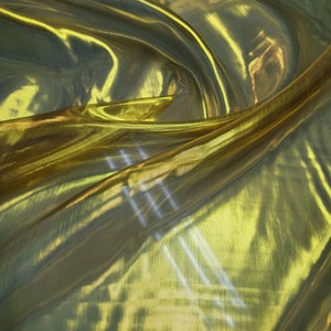 Gold Mettallic Sheer Shimmer Fabric Usable for Apparel Accessories and ...