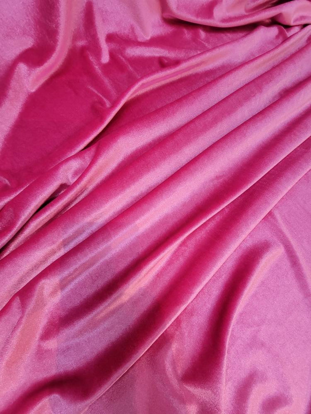 Pink Velour Color Stretch Velvet is 4 Way Stretch, Smooth Polyester ...
