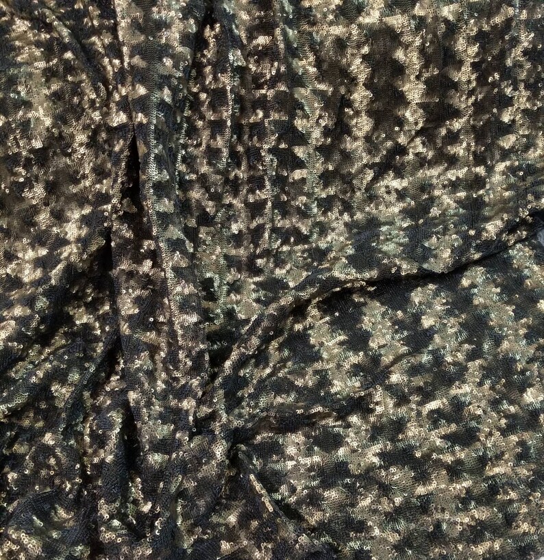 Irredescent Green Color Sequence on Stretch Fabric 54" Wide Usable for ...