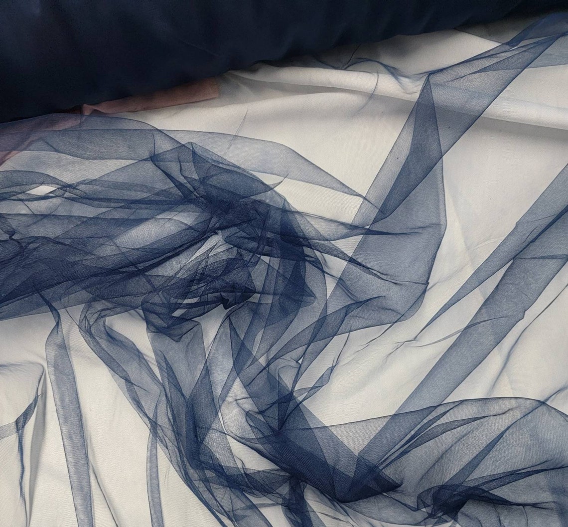 Super Fine Soft Navy Blue Color Tulle/mesh 60" Wide Sold by the Yard ...