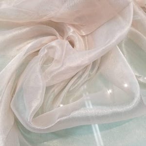 Metallic off White/ Silver Color Silk Organza 45" Wide. Usable for ...