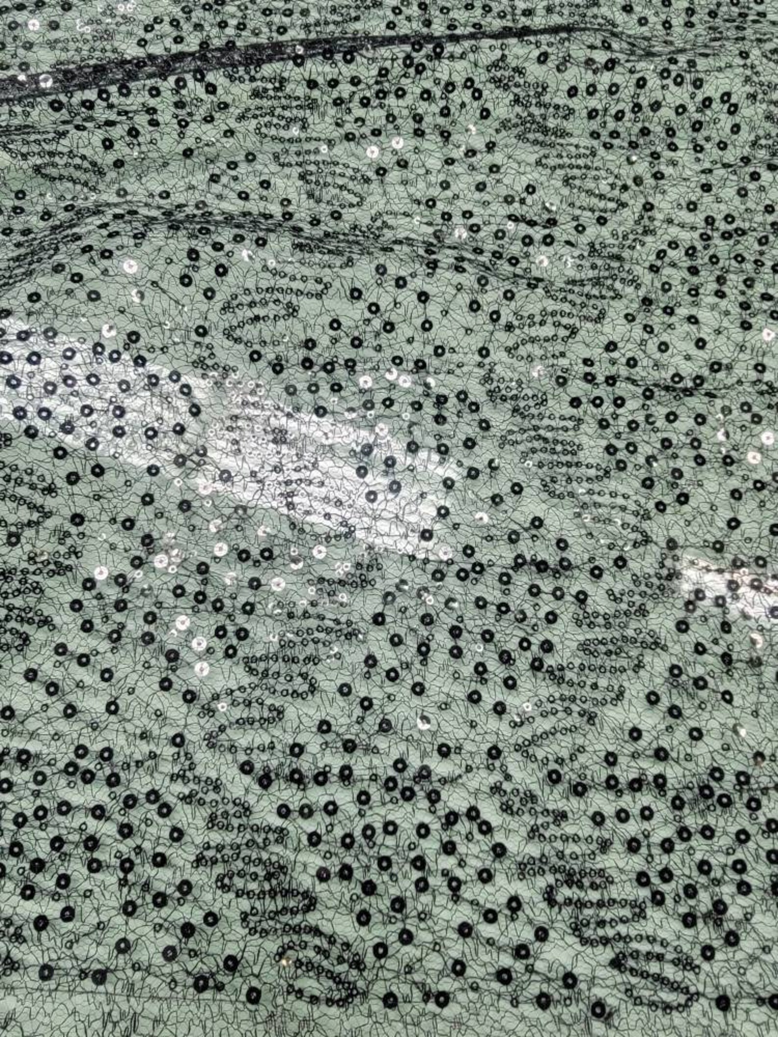 Black Color Sequence on Spangle Mesh Fabric 54 Wide | Etsy