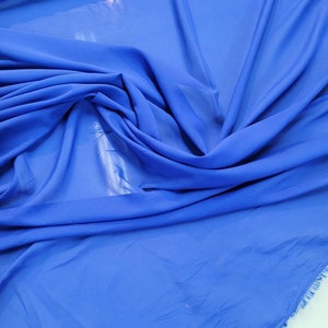 Royal Blue Color Chiffon 54" Wide. Usable for Apparel and Interior ...
