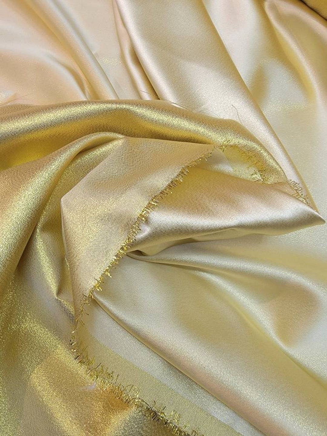 Double Sided Gold Mettallic Satin. Both Side Usable for Apparel ...