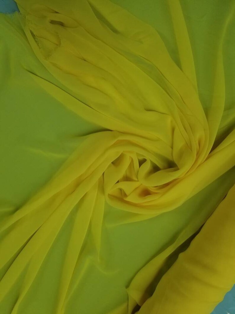 Yellow Color Chiffon 54" Wide. Usable for Apparel and Interior ...