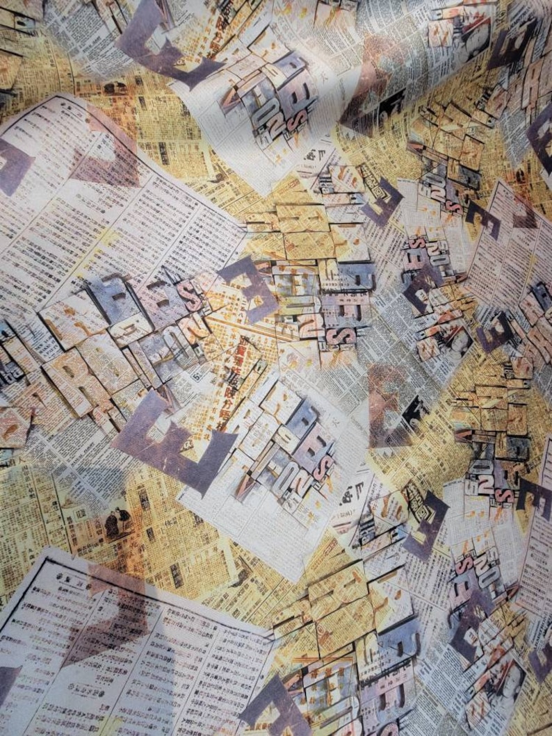 Designer Digital Newspaper Natural Color Combination Print on - Etsy