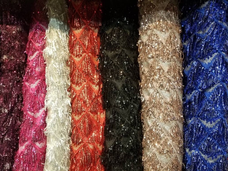 Fringe Hanging Lace Fabric Usable for Apparel Accessories and Interior ...