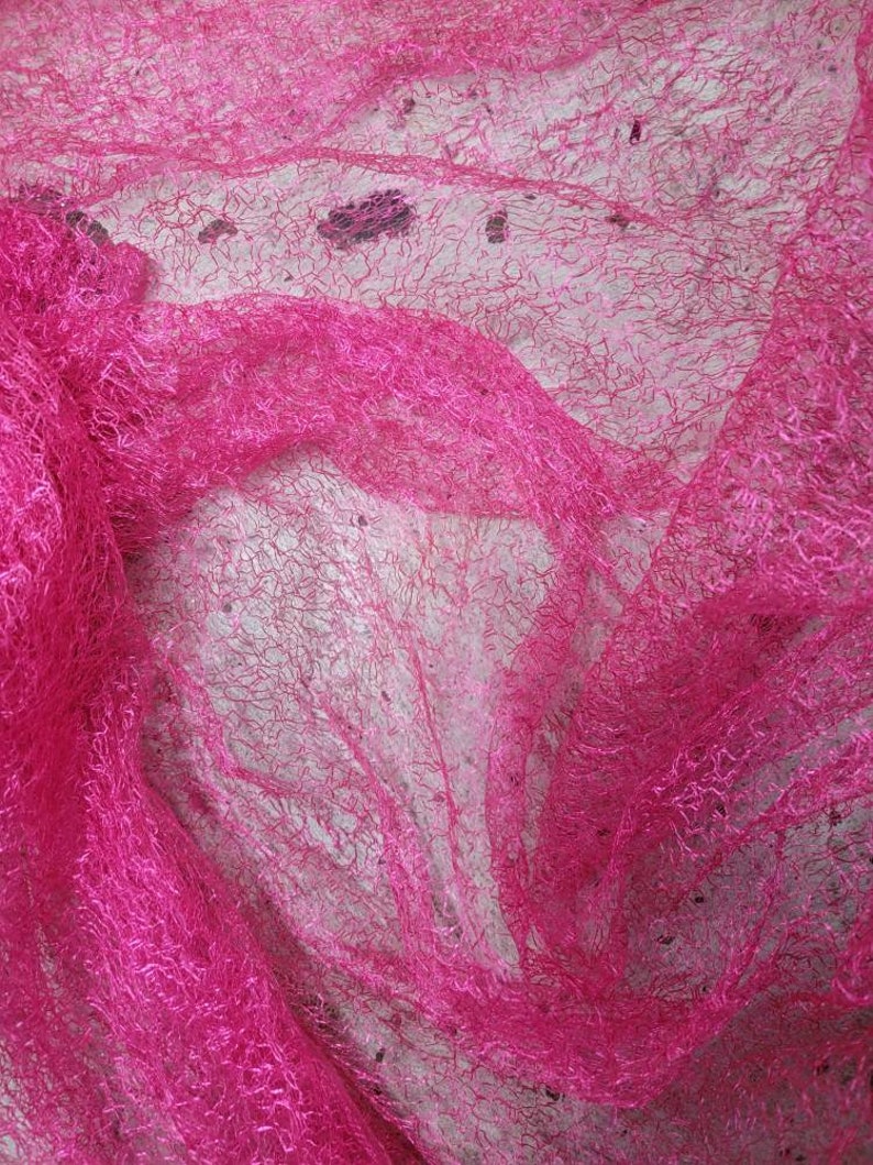 Bubble Pink Color Spangle Netting Soft Tulle Fabric Usable for Apparel ...