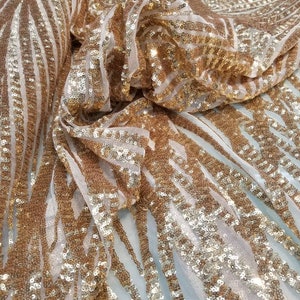 Gold Color Sequenced Swirly Design Usable for Apparel Accessories and ...