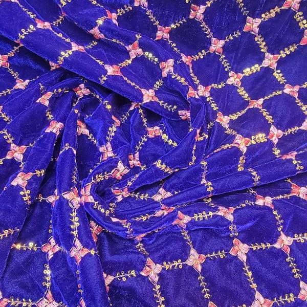 Beaded Velvet Fabric - Etsy