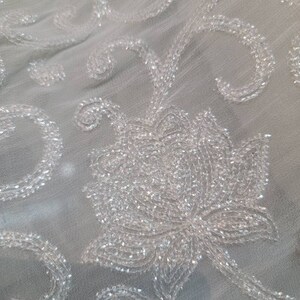 White Chiffon Sequenced Floral Design. Rich and Beautiful Sequenced ...