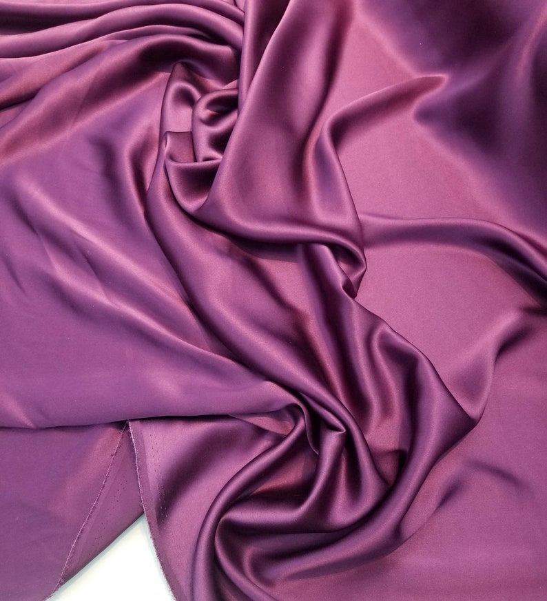 100% Silk Charmuse Plum Color 54" Wide Usable for Apparel Accessories ...