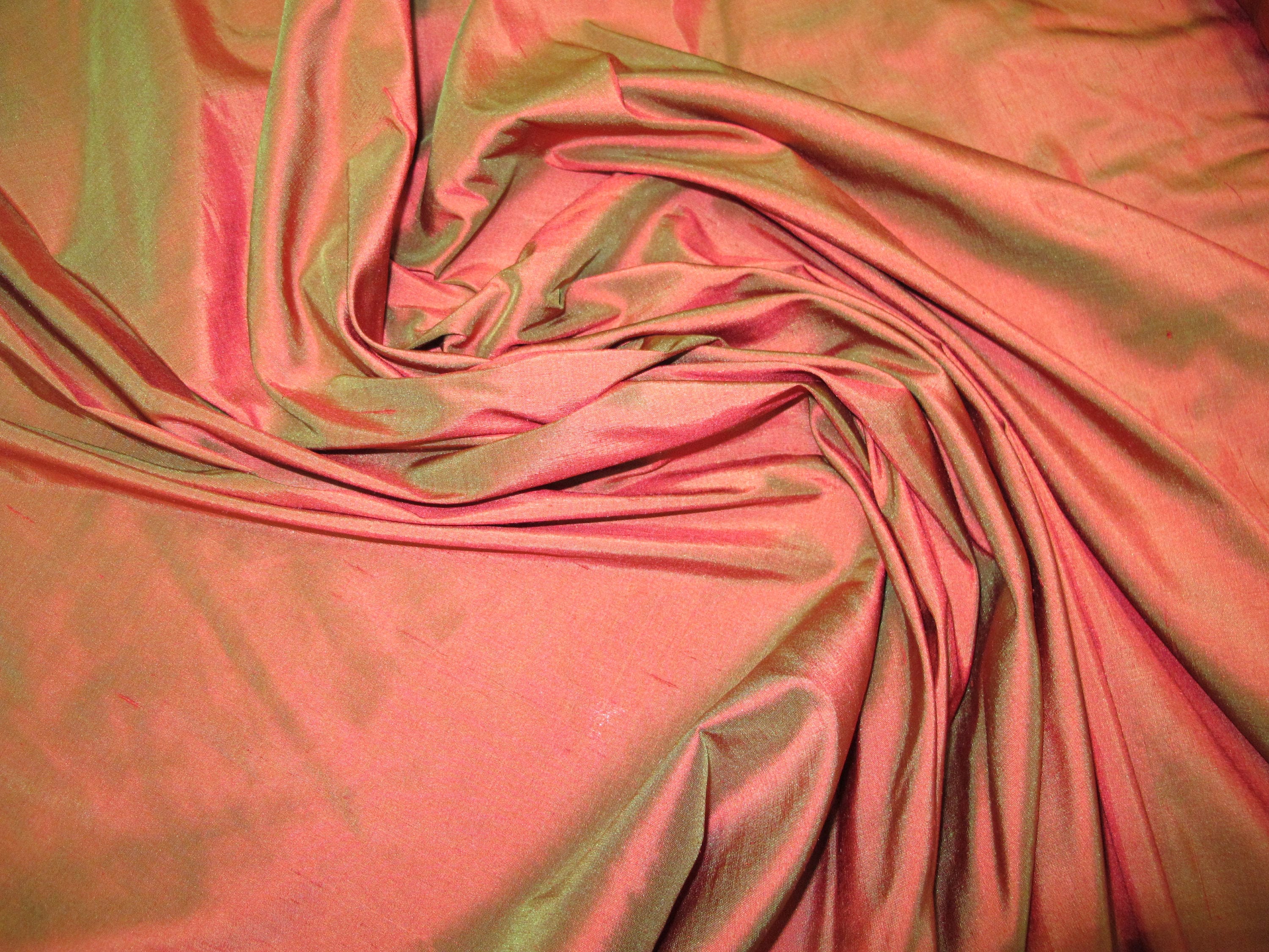Topaz Color 100% Silk Shantung Finely Woven, Medium Weight Silk Fabric ...
