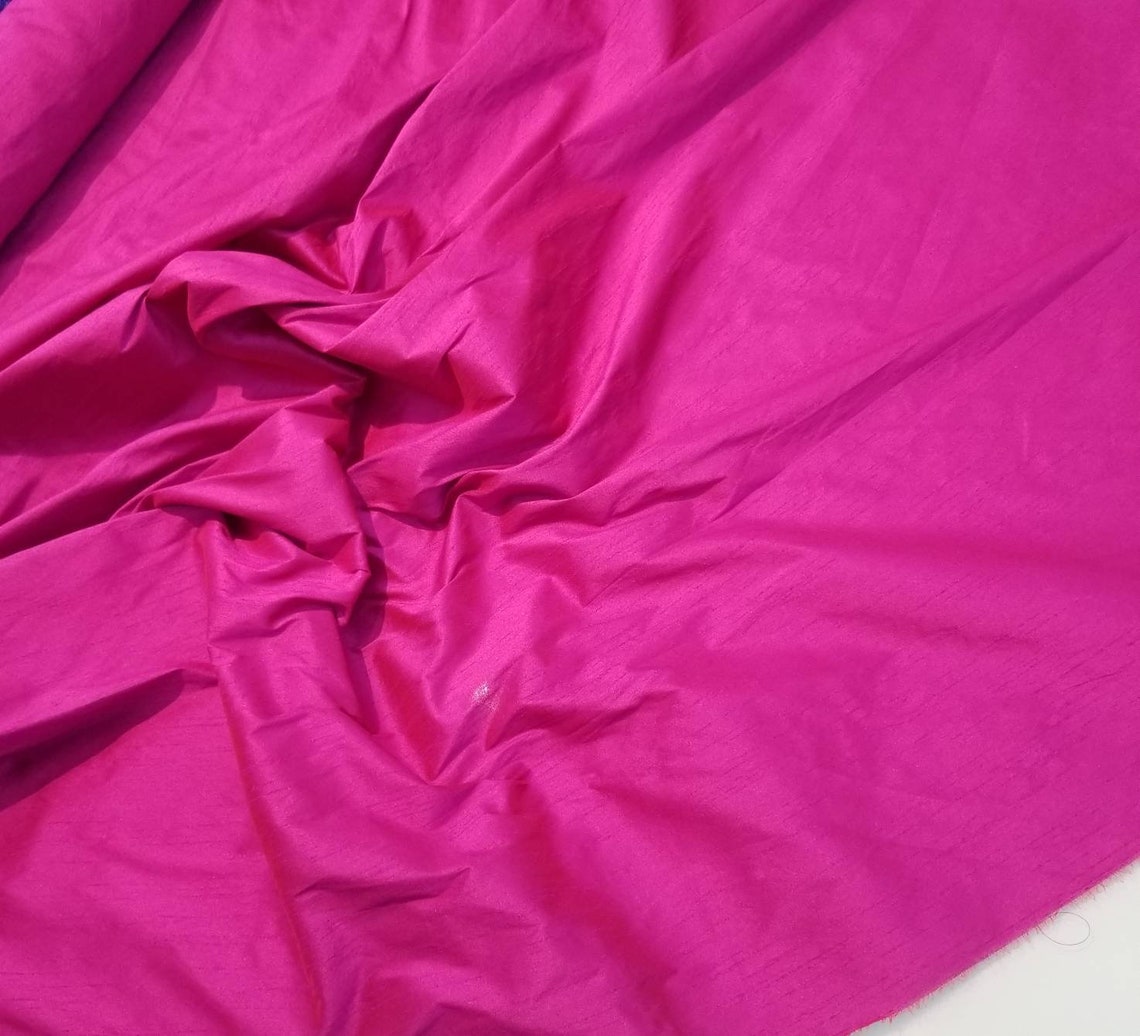Fuchsia Color Shantung/dupioni Fabric. 54 Wide. Shantung | Etsy