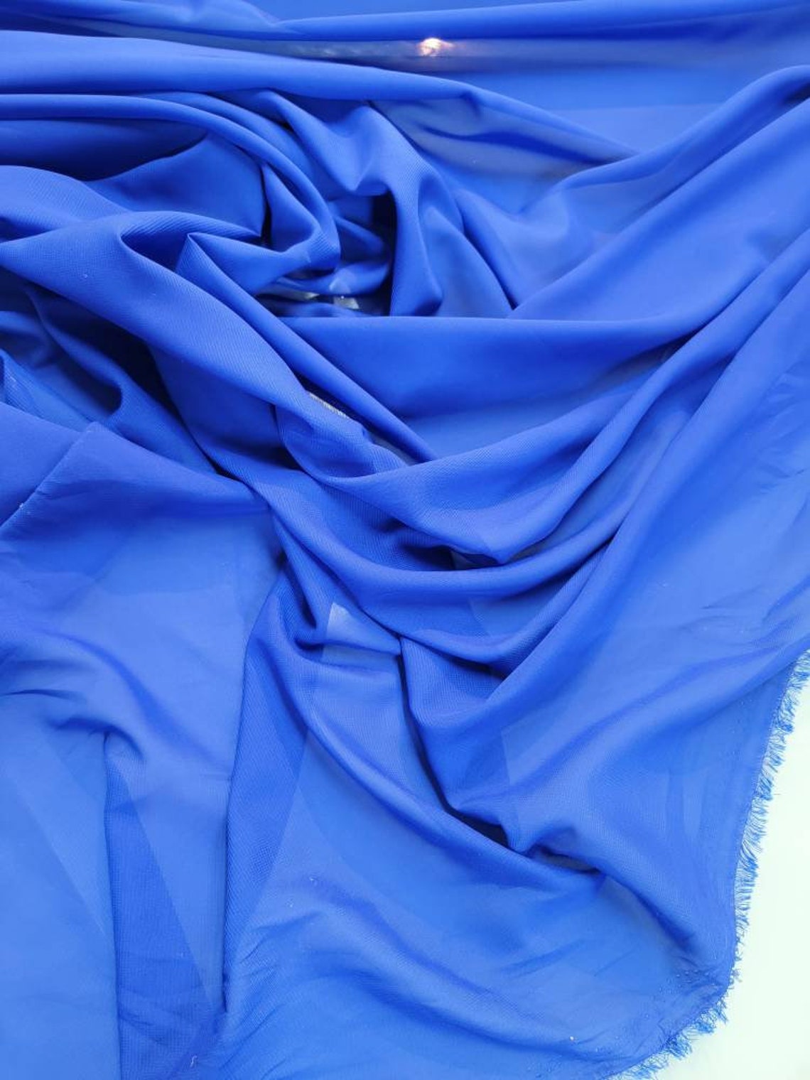 Royal Blue Color Chiffon 54" Wide. Usable for Apparel and Interior ...