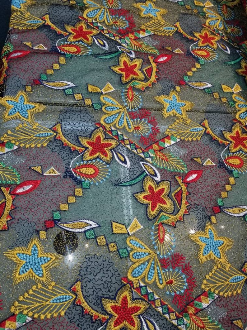 Italian Designer Fabric Floral Print on Tulle Fabric. Price for One ...