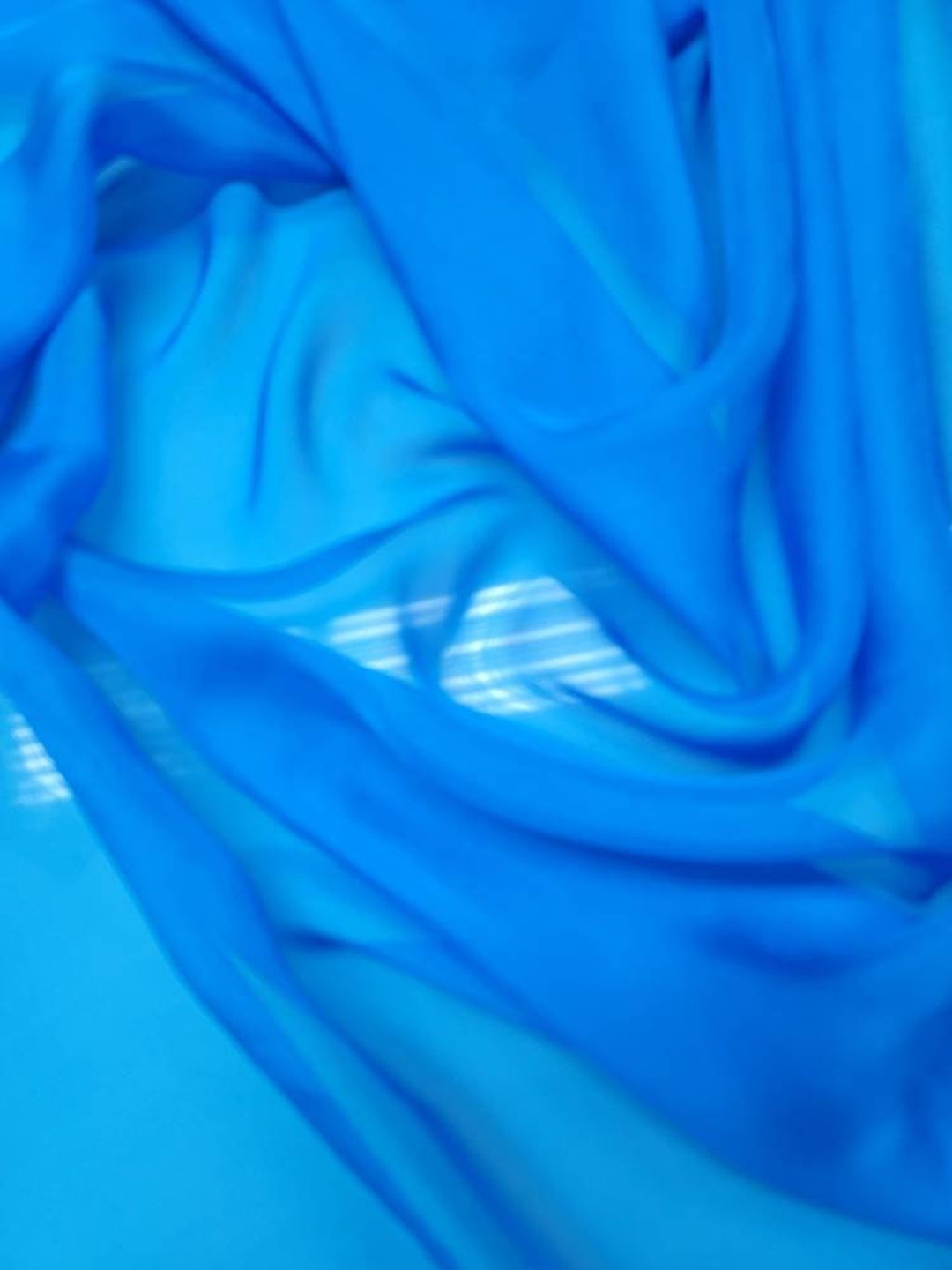 100% Silk French Chiffon Turquoish Blue Color 54" Wide. Usable for ...
